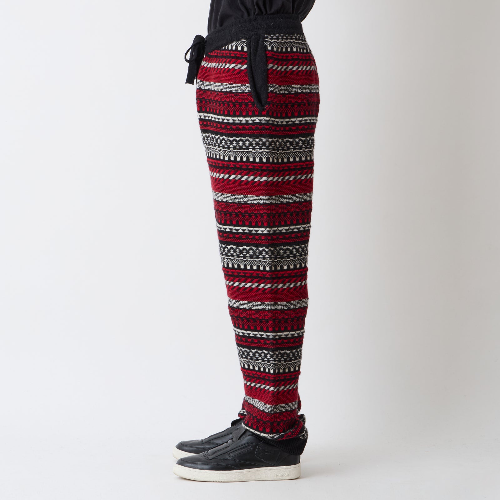 FAIR ISLE ZIP KNIT PANTS - White mountaineering®︎ – White